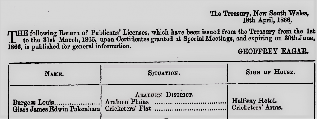 Cricketers’ Arms - Araluen Valley History