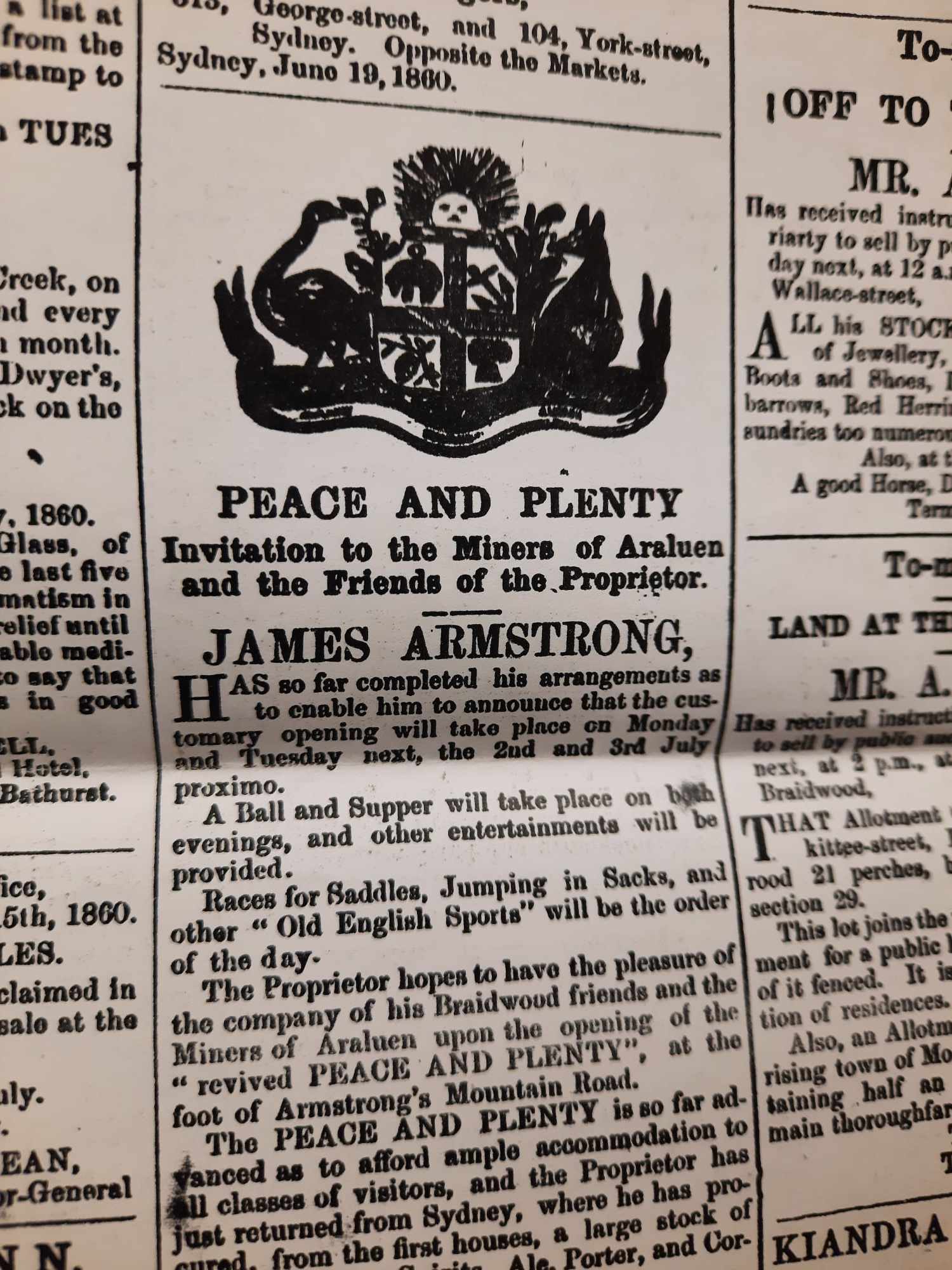 Peace and Plenty - Araluen Valley History